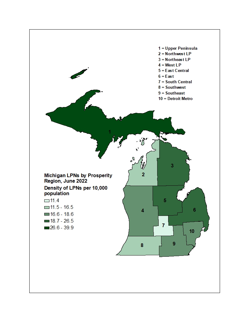 Michigan Nurse Mapping: Michigan Licensed Practical Nurses by ...