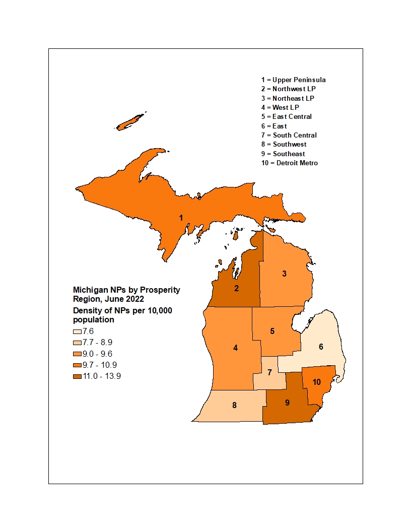 Michigan Nurse Mapping: Michigan Licensed Nurse Practitioners by ...